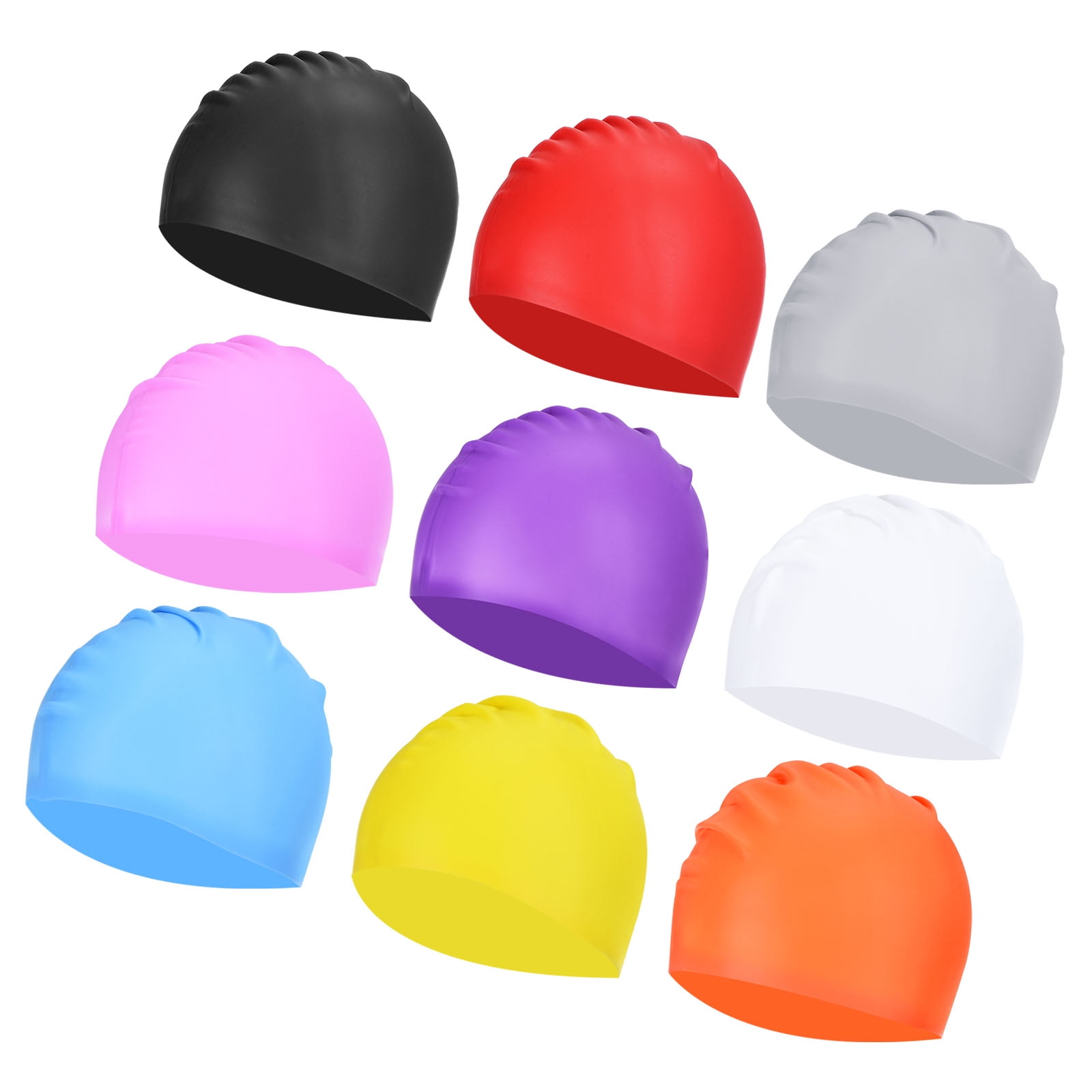 Uxcell Silicone Swim Caps Unisex NonSlip Pool Caps Waterproof Swimming ...