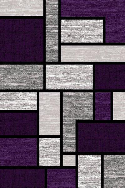 PREMIUM 3D Hand Carved Modern 5x8 5x7 Rug Contemporary 3995 Purple Grey ...