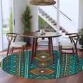 Boho Geometric 8FT Round Area Rugs for Living Room Retro Tribal Ethnic ...