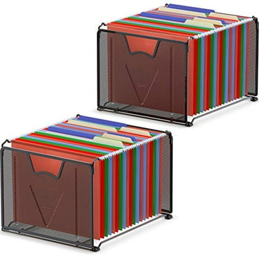 SimpleHouseware Mesh Hanging File Organizer, Black - Walmart.com