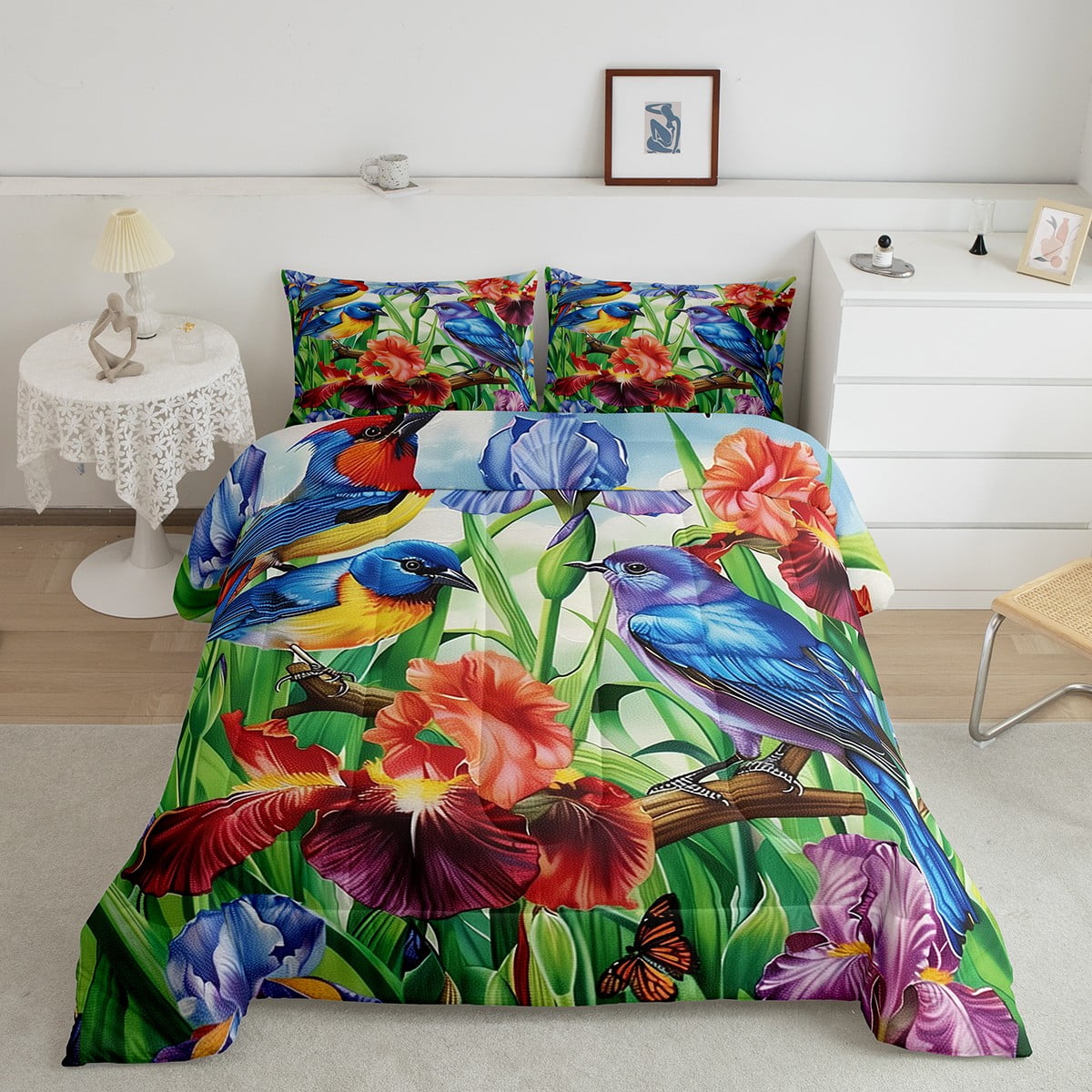 Click here for Yst Floral Hummingbird Comforter Set King rustic F... prices