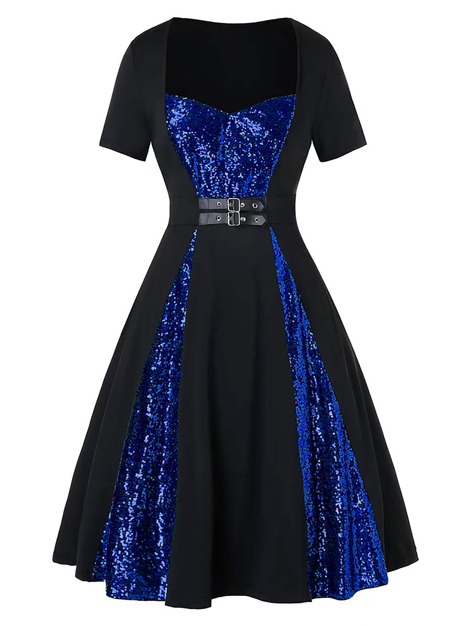 WISEFIN Women's Halloween Gothic Christmas Colorblock Sequin Metal ...