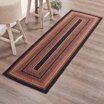 VHC Brands Black & Tan Braided Jute Runner Rug, Non-Skid Pad, Rectangle ...