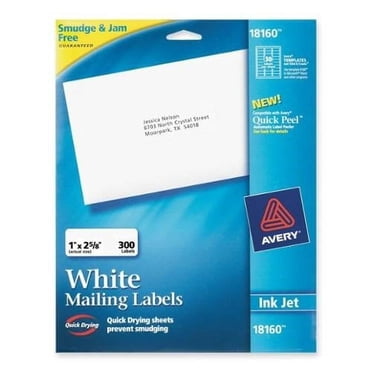 Avery Address Labels with Silver Border for Inkjet Printers, 1" x 2-5/8 ...