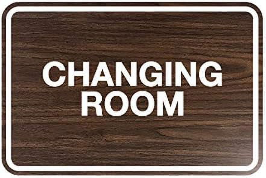 classic changing room sign (walnut) - medium - Walmart.com