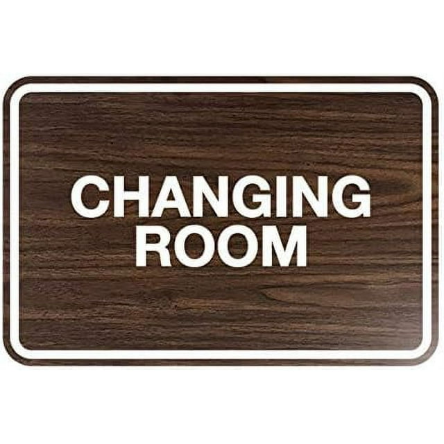 classic changing room sign (walnut) - medium - Walmart.com