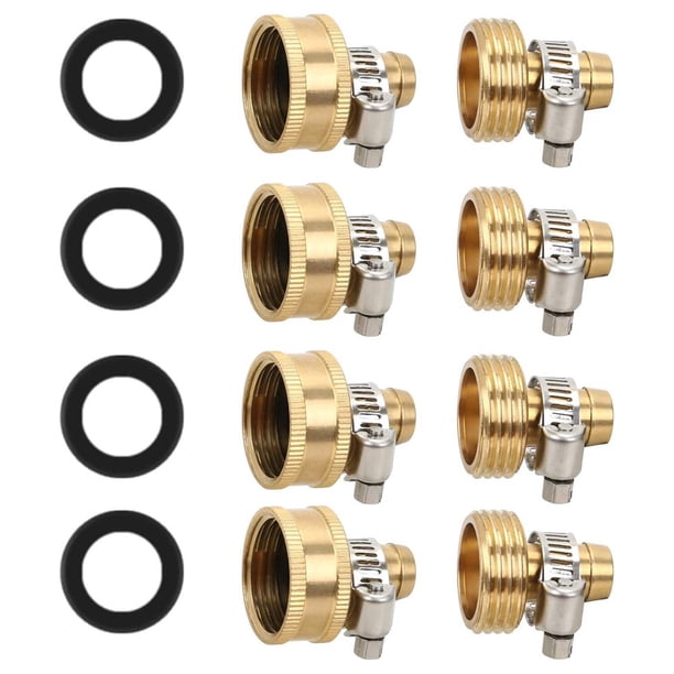 Fit Standard 1/2-Inch Garden Hose Repair Kit Solid Brass Tools 4 Sets ...