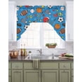 Blue Sports Kitchen Swag Valances for Windows, Football Basketball ...