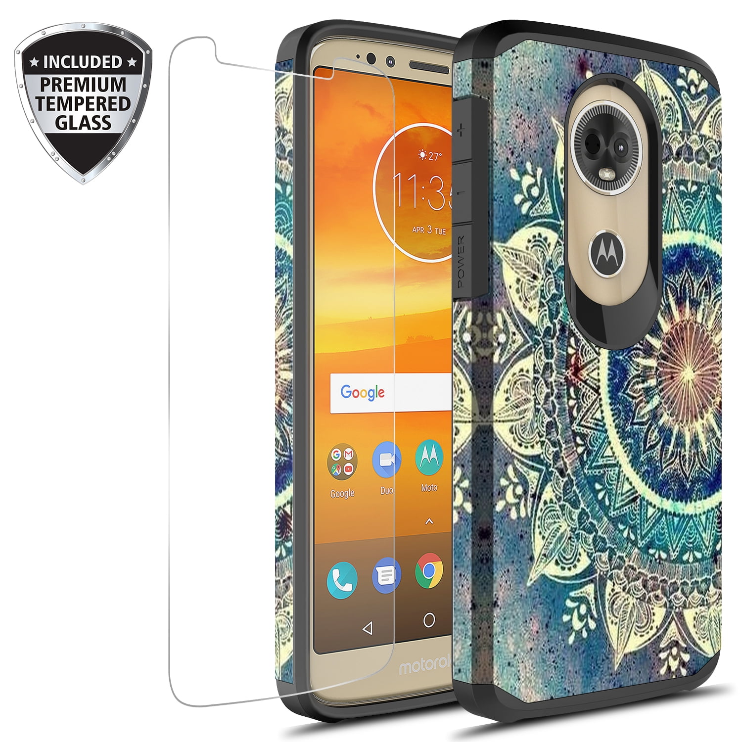 Moto G6 Play Case, Moto G6 Forge Case With Tempered Glass Screen ...
