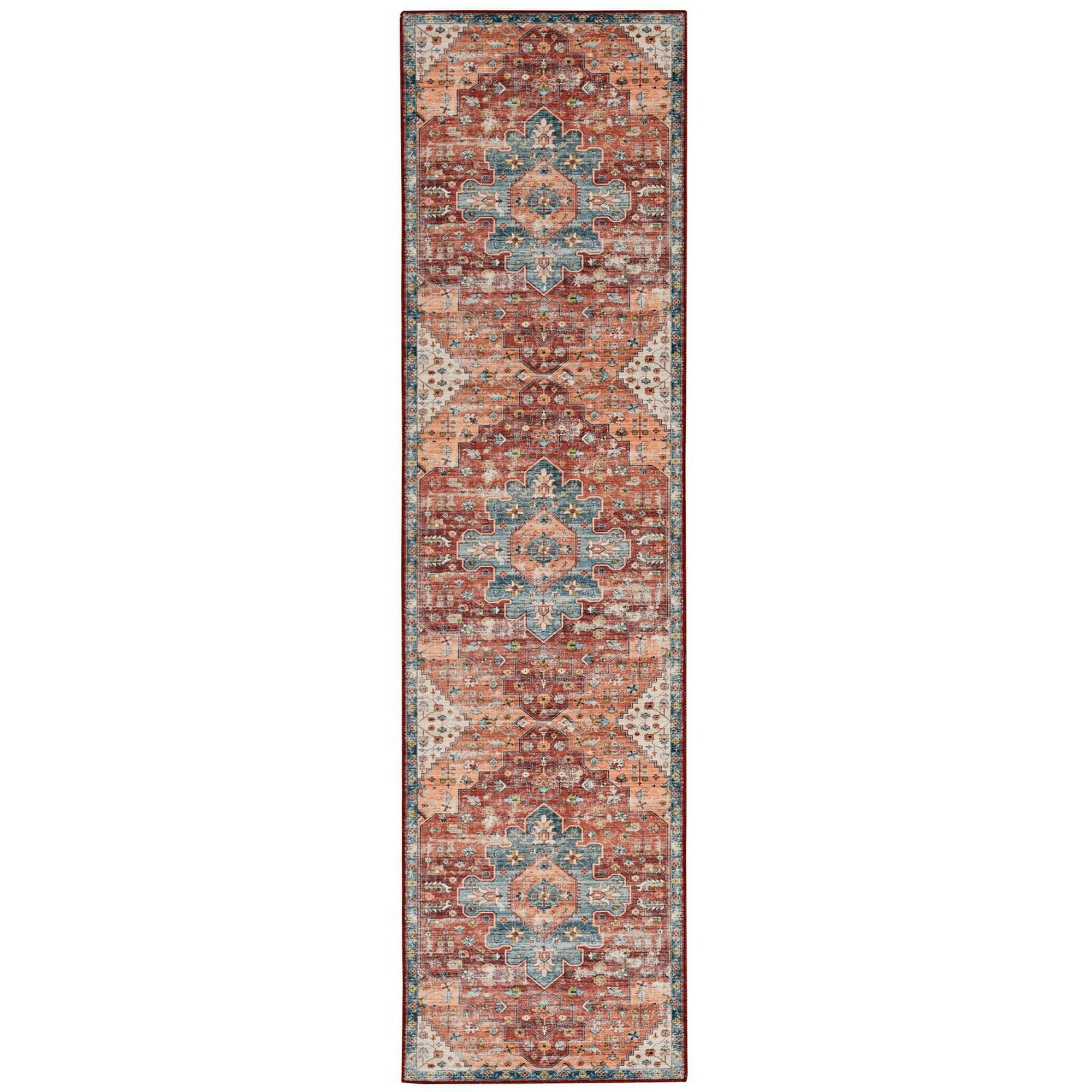 Click here for Linon Carter 2 X 8 Washable Runner  Rust And Ivory... prices