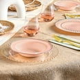 Glownary Heirloom Round Plastic Plate, 7.5 Inch, Blush Pink with Gold ...