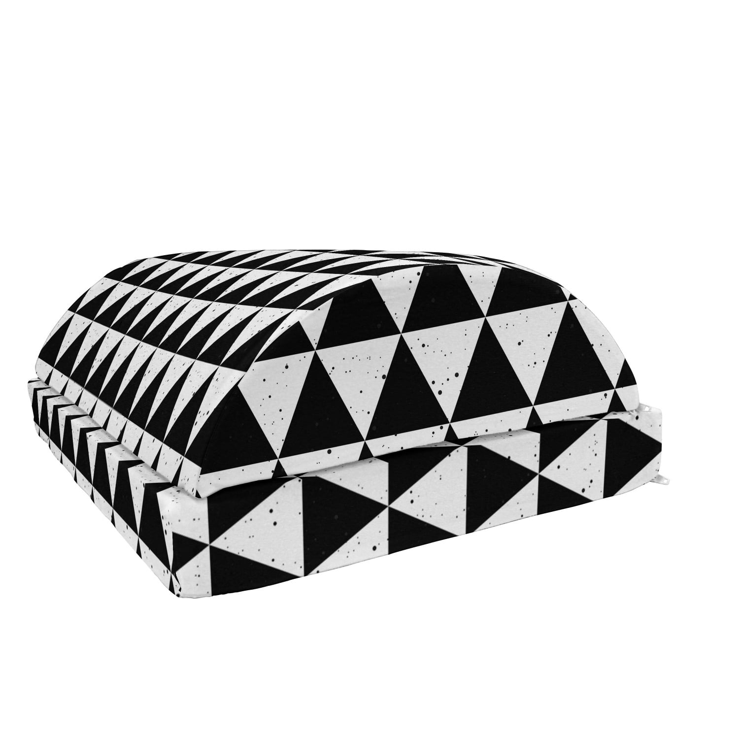 Geometric Foot Rest, Grunge Style Continuing Triangular Scattered on a ...