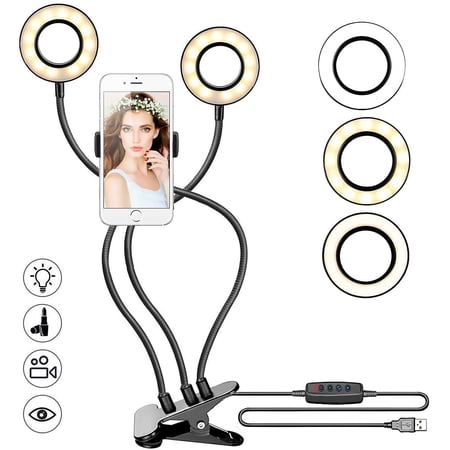 Selfie Ring Light, BicycleStore Dimmable Make Up Lights 360° Adjustable ...