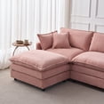 105" Chenille Fabric Big Sofa, Soft Couch with High Elastic Cushion ...