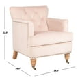SAFAVIEH Colin Industrial Tufted Club Chair with Casters, Blush Pink ...