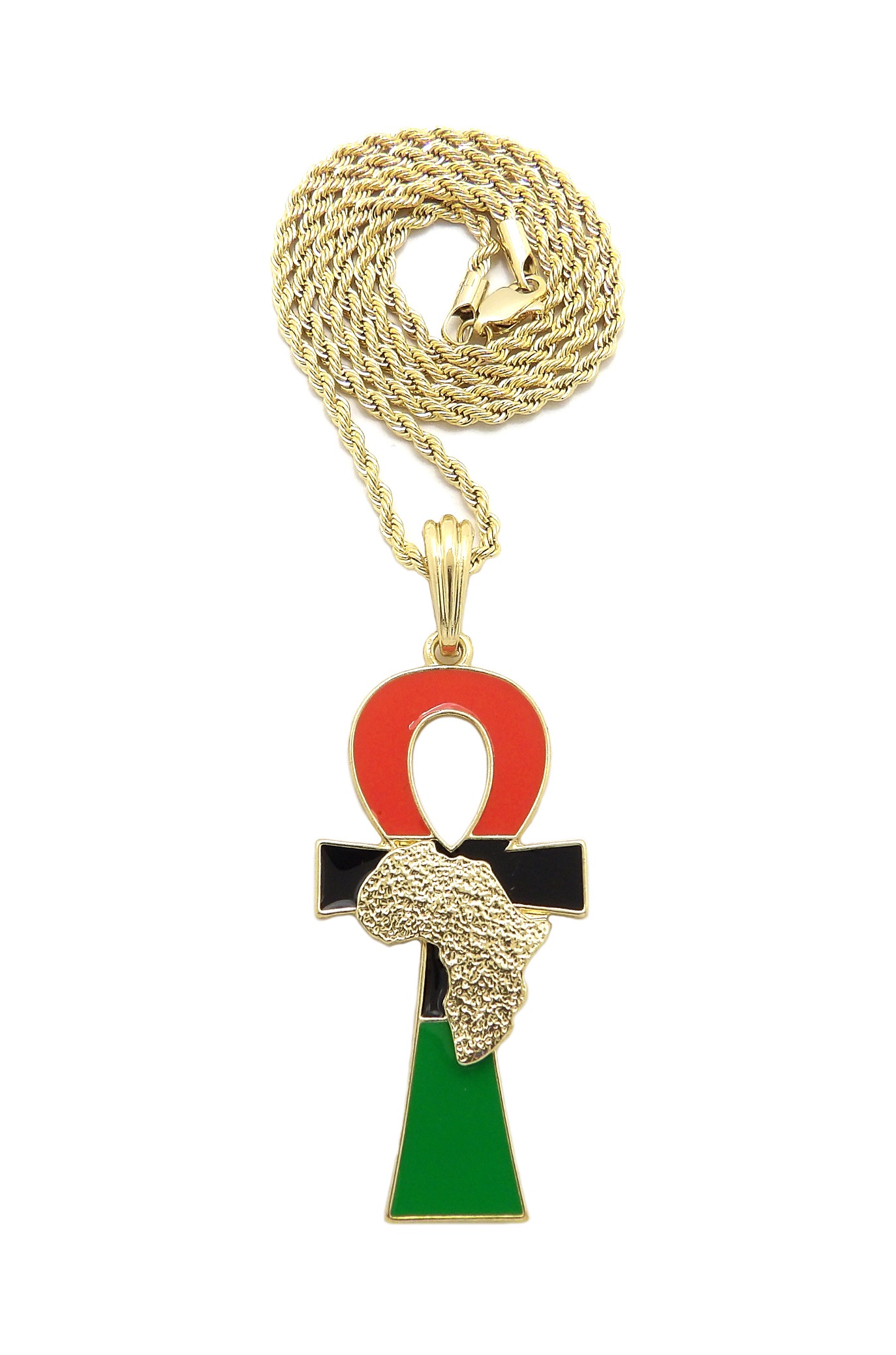 iJewelry2 Afro-American Colored Coptic ANKH Nugget Design Cross with ...