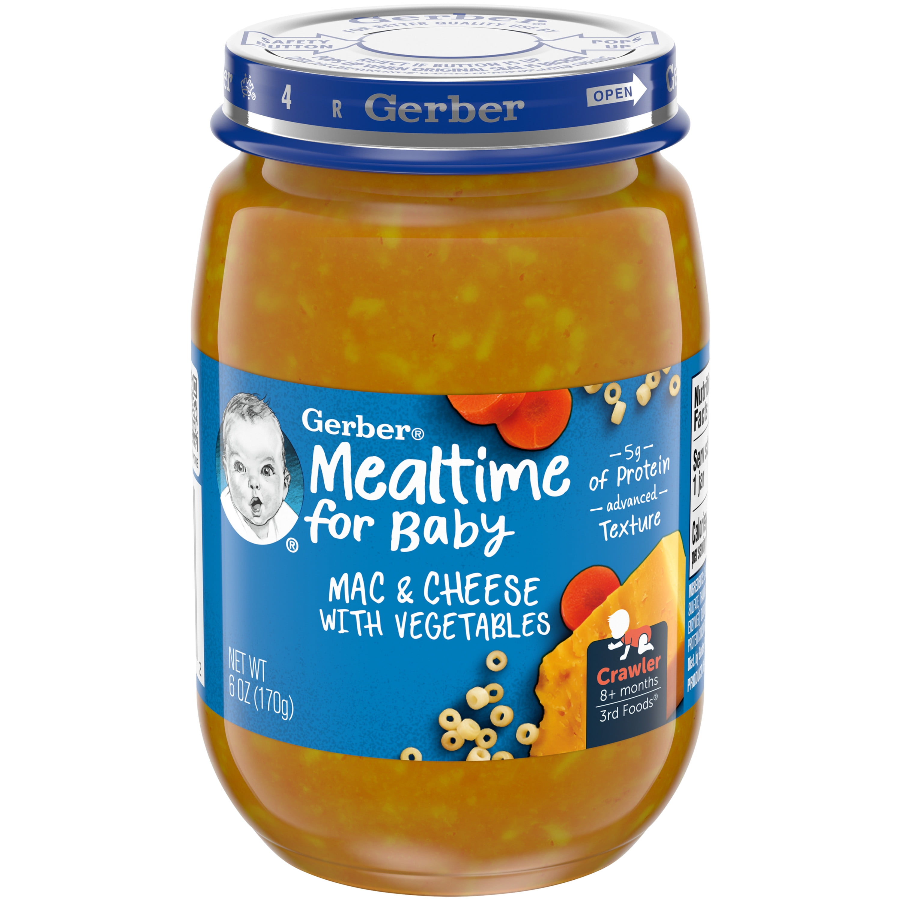 Gerber 3rd Foods Baby Food, Mac & Cheese With Vegetables, 6 oz Jars (12 ...