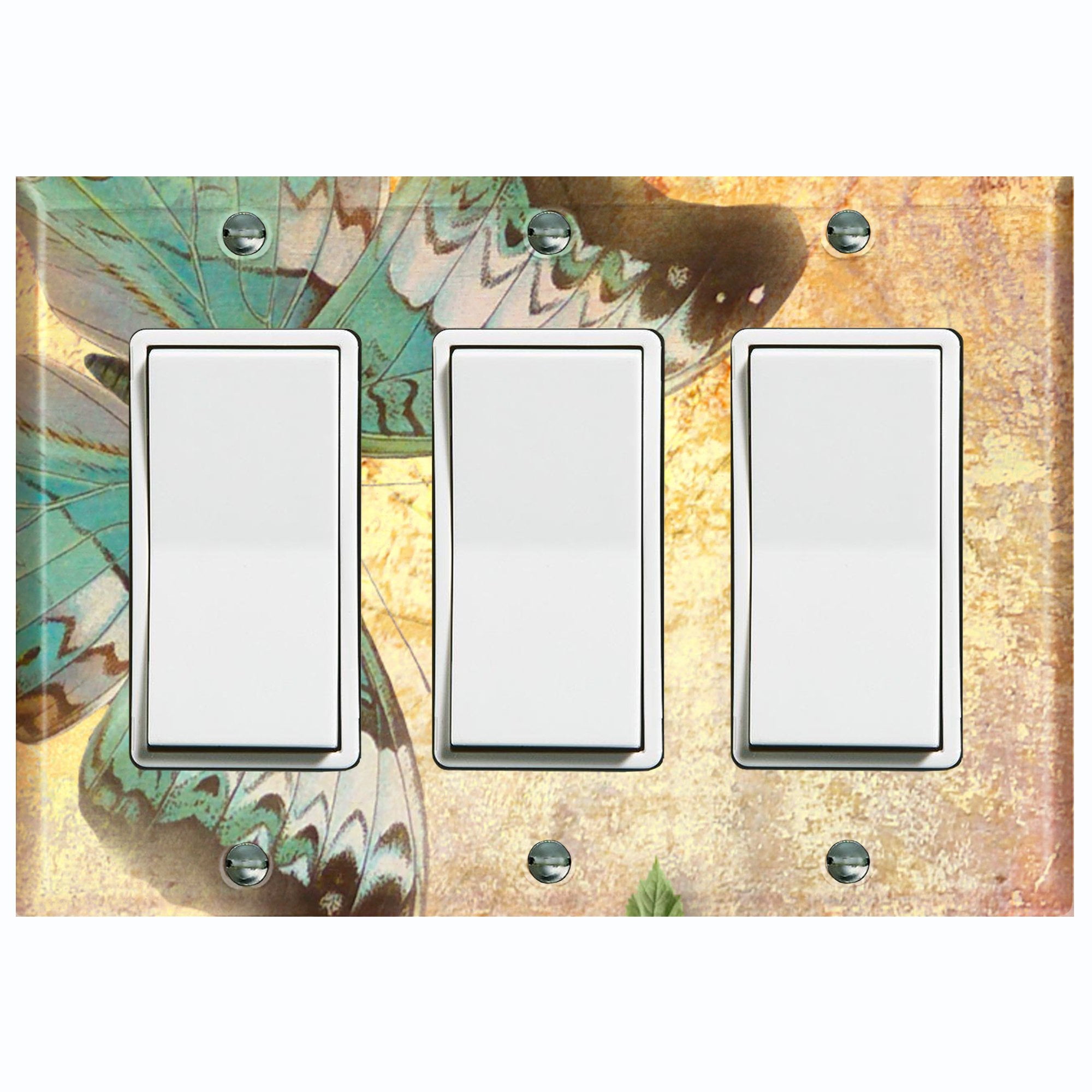 Metal Light Switch Plate Cover Floral Nature Butterfly Scripture Damask ...