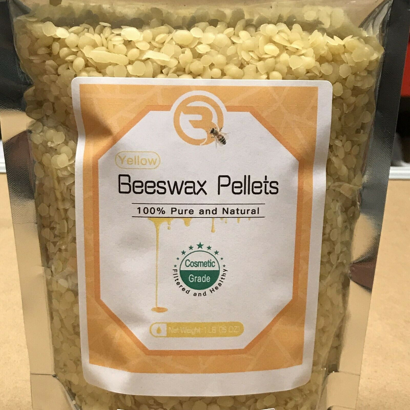 B&Q 1 lb 100% Pure Natural Yellow Beeswax Pellets for Candle Making ...