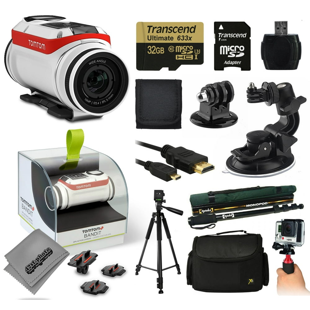 TomTom Bandit 4K Action Camera with 32GB Ultra Memory + MicroSD Reader ...