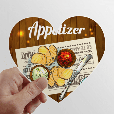Appetizer Slice of Bread Wine Heart Vinyl Sticker Bicycle Bottle Decal ...