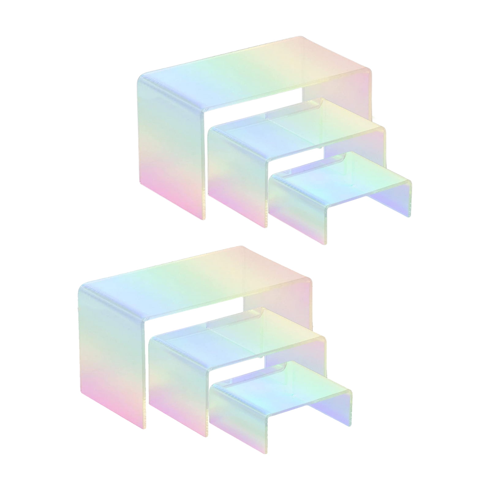 Colorful Rainbow Acrylic Display Stand Jewelry Display Stand 6-Piece ...