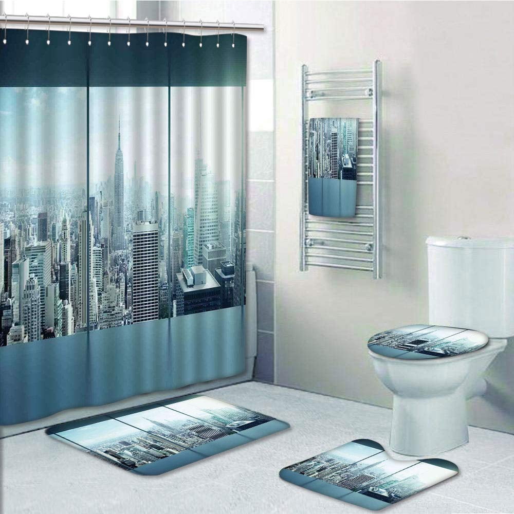 PRTAU Aerial View of A Big Crowded Modern City from The Office New York ...