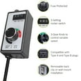 US PLUG,AC Motor Speed Controller 120V 15A Max Electronic Fan Speed ...