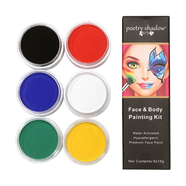 Amdohai Face & Body Paint Kit 6 Colors Makeup Painting Pigment Water ...