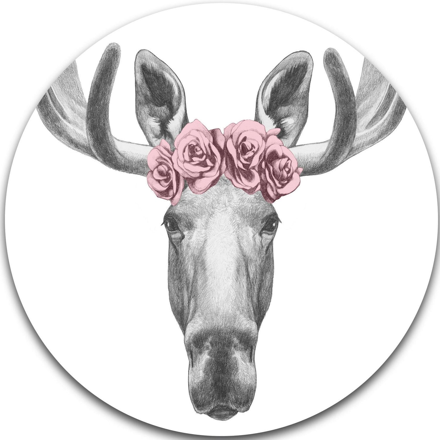 Click here for Designart Design Art Moose With Floral Head Wreath... prices