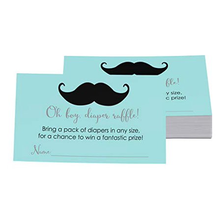 Little Man Diaper Raffle Ticket Set of 25 Games for Boys Baby Shower ...