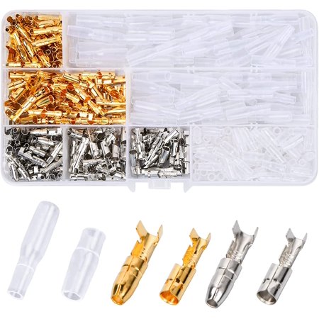 400 Pcs 4mm Bullet Terminal Connectors Kit Male and Female Brass Bullet ...