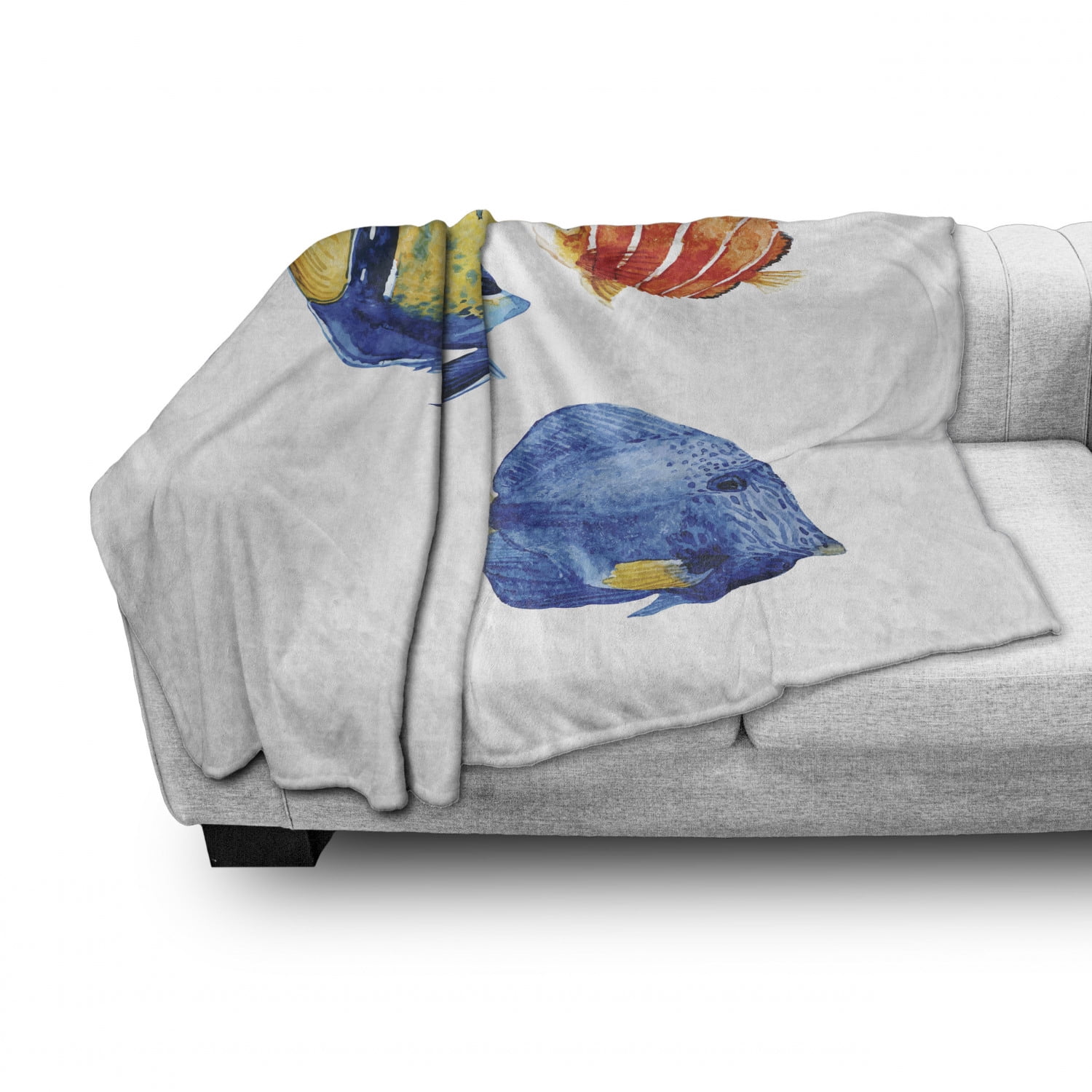 Buy Fish Soft Flannel Fleece Throw Blanket, Tropical Aquarium Life ...