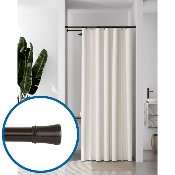 Mainstays Easy Up Adjustable Tension Shower Curtain Rod, No Tools ...
