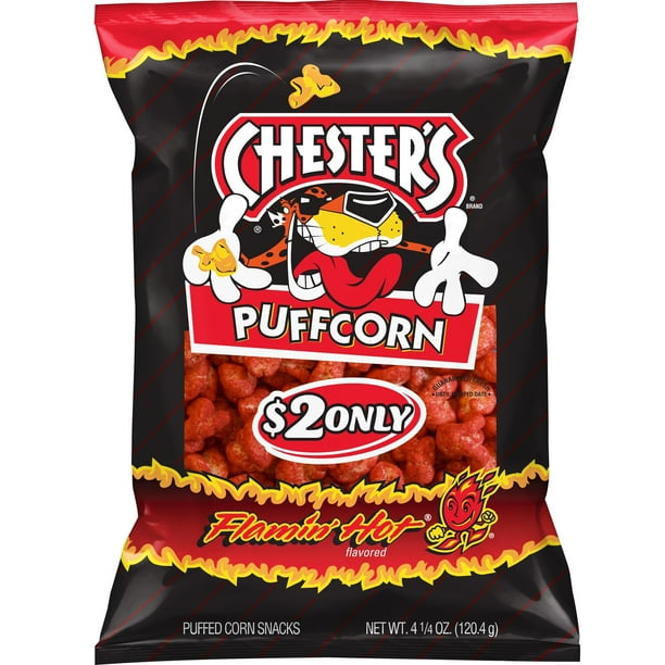 Chester's Puffcorn Flamin' Hot Popcorn, 4.25 Oz. - Walmart.com ...