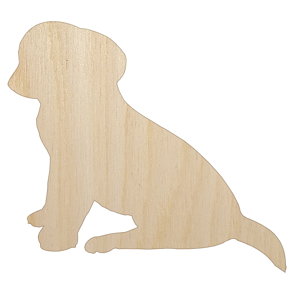 Puppy Dog Sitting Solid Wood Shape Unfinished Piece Cutout Craft DIY ...