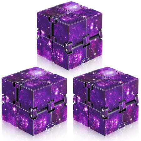 3 Pieces Purple Infinity Fidget Cube Toy Prime Mini Infinity Fidget ...