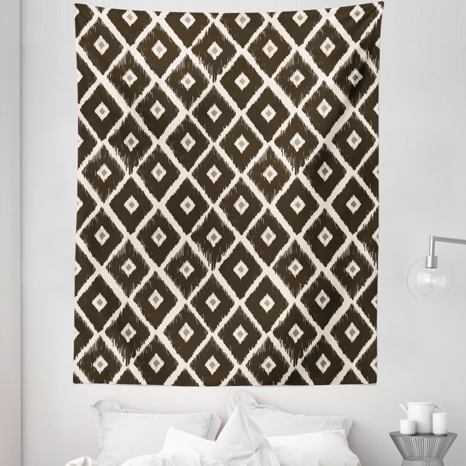 Tribal Tapestry, Diamond Rhombus Shaped Abstract Folkloric Historical ...