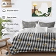 Bee Duvet Cover Set Twin Size, Country Bees Black White Buffalo Plaid ...
