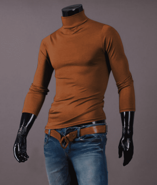 Fashion Men Thermal Cotton Turtle Roll Neck Skivvy Turtleneck Sweater ...