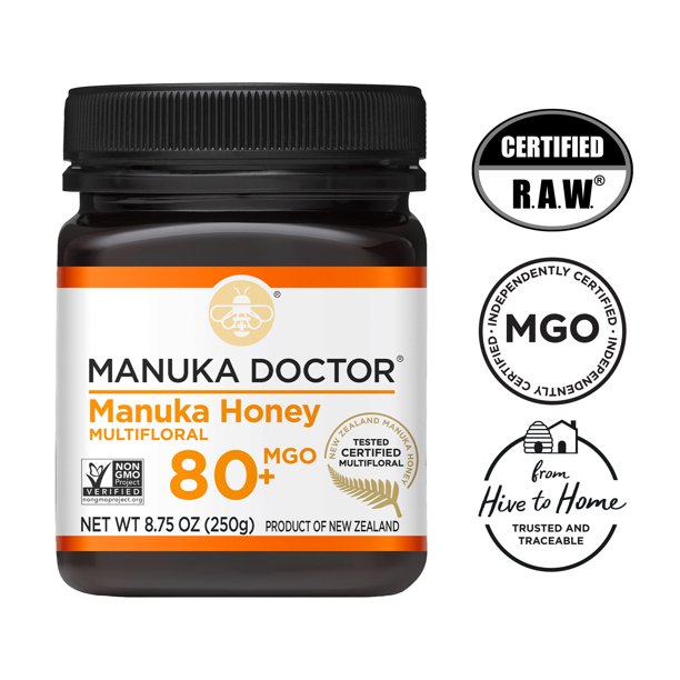 Manuka Doctor Raw Manuka Honey, MGO 80+, 8.75 oz (250 g), Certified 100 ...