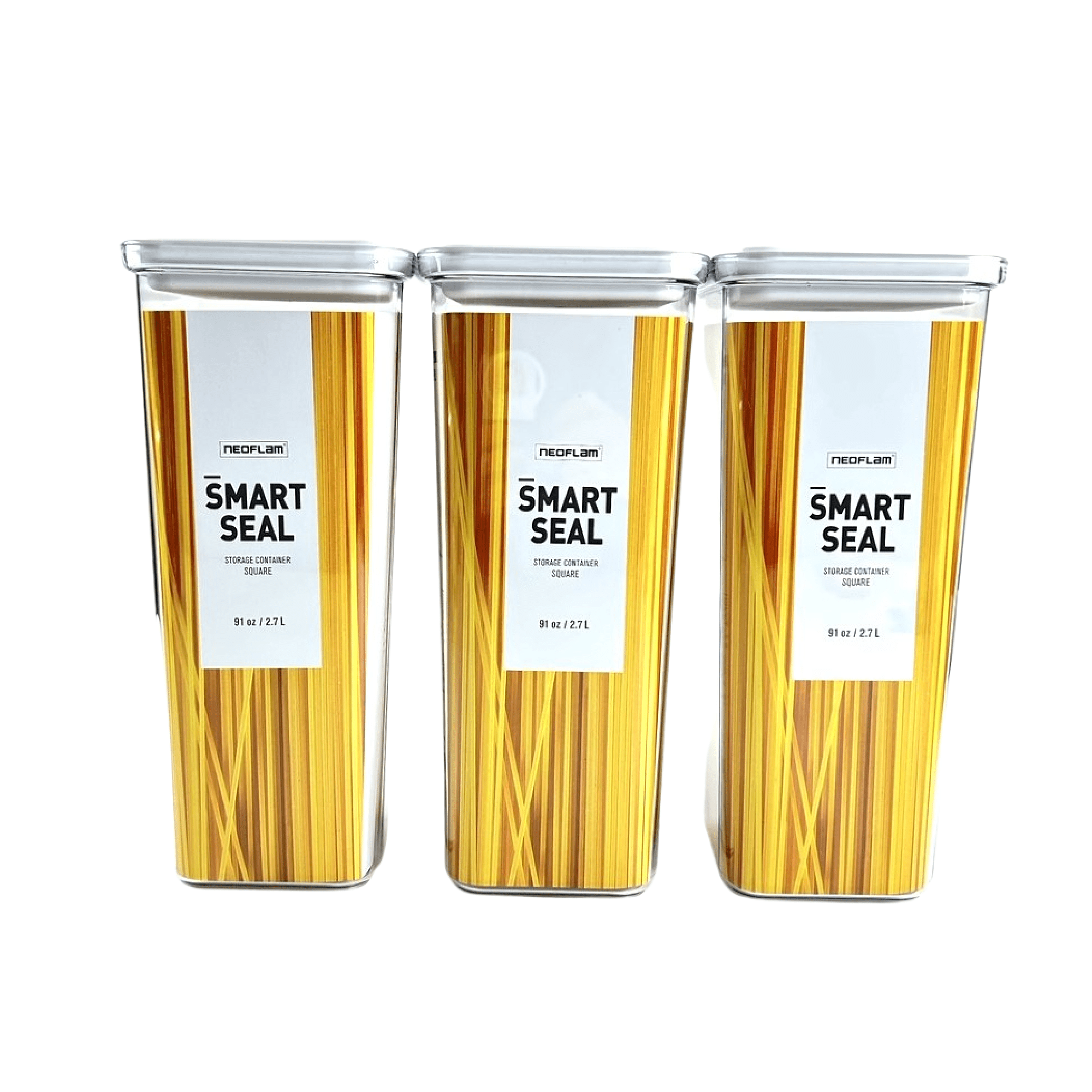 NEOFLAM Airtight Smart Seal Food Storage Container (Set of 3) | Crystal ...