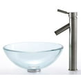 KRAUS Glass Vessel Sink with Single Hole Single-Handle Sheven Faucet in ...
