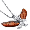 PEORA Genuine Baltic Amber Flying Eagle Pendant Necklace in Sterling ...