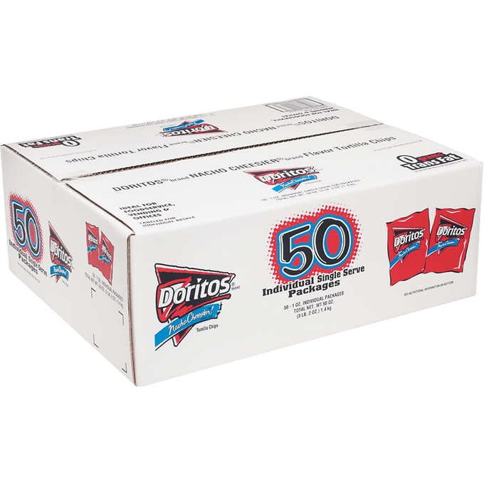 Doritos Tortilla Chips, Nacho Cheese, 1 oz, 50 ct - Walmart.com ...