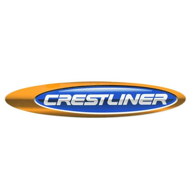 Crestliner Boat Emblem Decal 2007421 | 11 1/2 x 2 3/8 Inch Blue Yellow ...