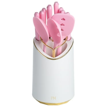 Paris Hilton 12 Piece Knife and Kitchen Utensil Set with Caddy, Pink ...