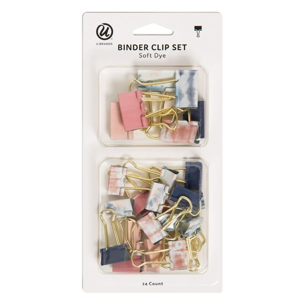 U Brands Soft Dye Binder Clips, Purple, Pink and Dark Pink, Small and ...