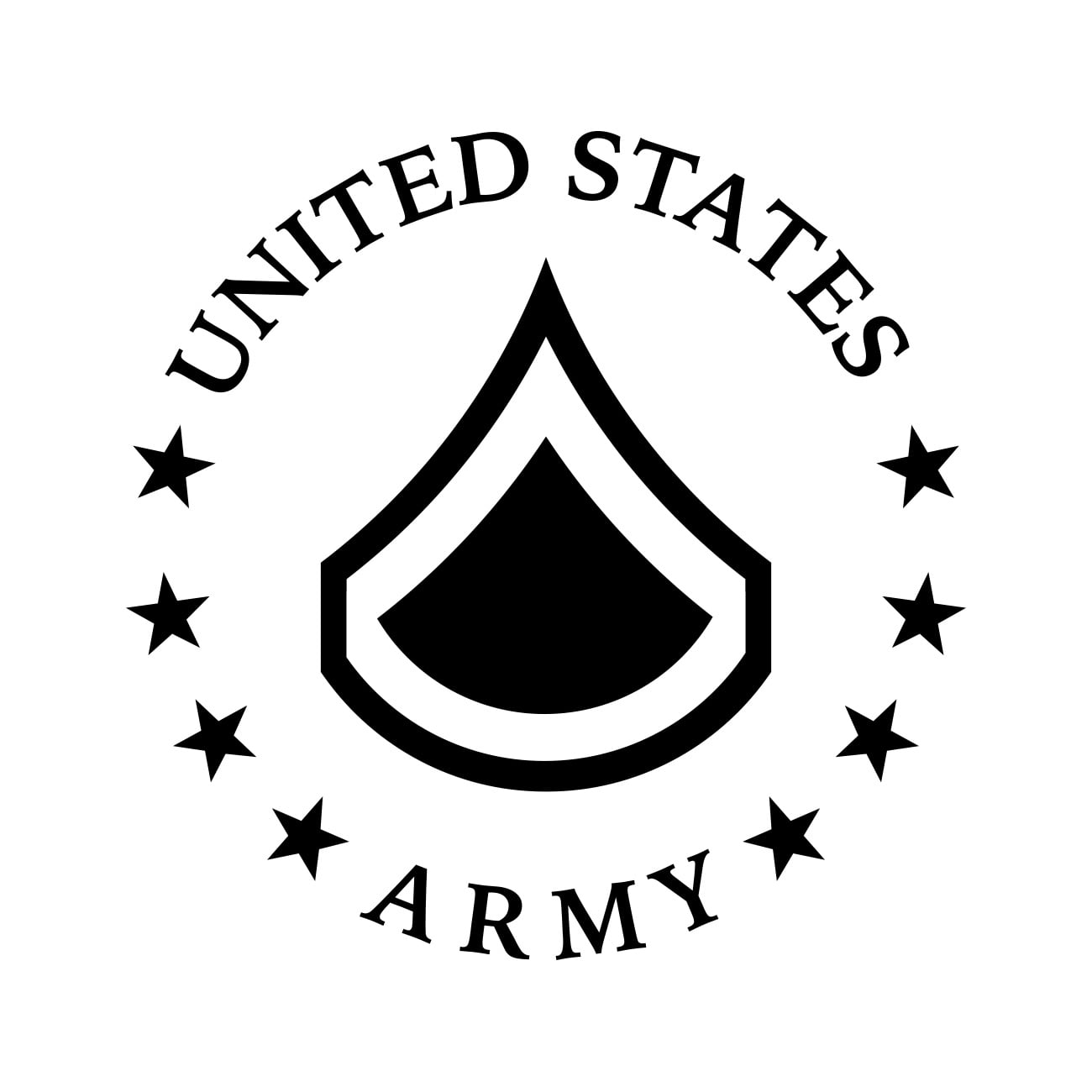 E-3 Private First Class US Army Rank Sticker Decal Die Cut - Self ...