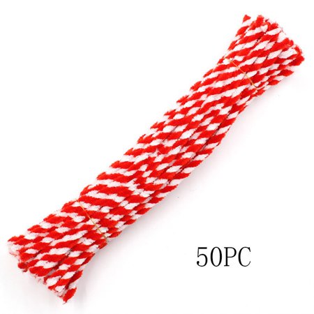 Office Supplies 50 Pieces Christmas Pipe Cleaners Glitter Pipe Cleaners ...